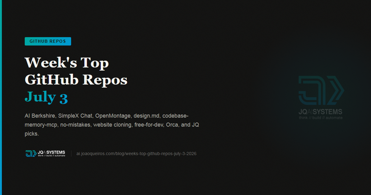 Week's Top GitHub Repos: AI Berkshire, SimpleX Chat, OpenMontage ...